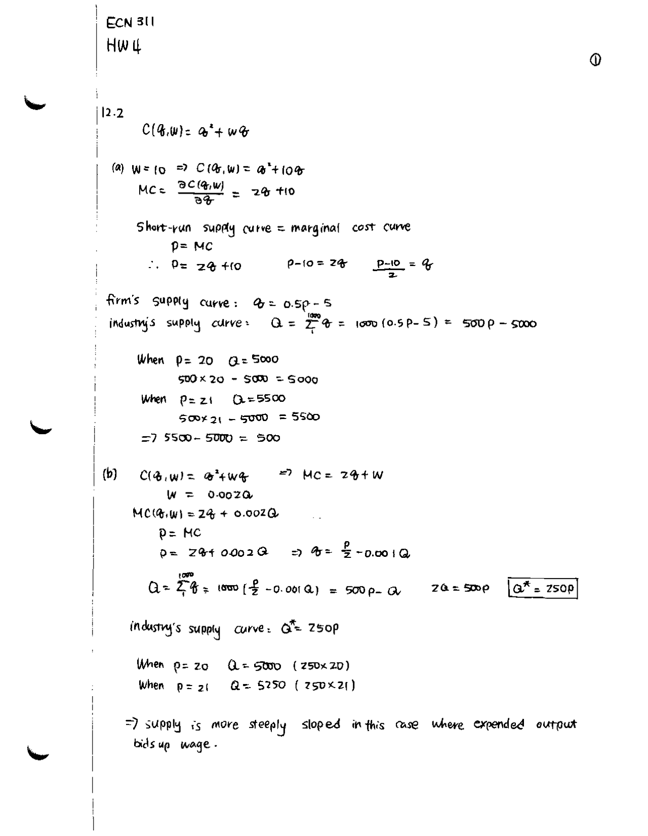Solved Problems On New Demand Functions Assignment 4 Ecn 311 Docsity