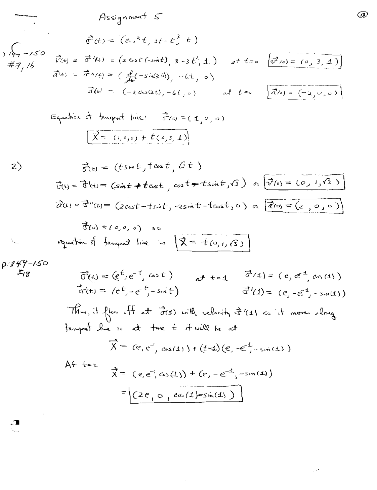 Calculus Of Functions Of Several Variables Assignment 5 Answers Math 233h Assignments