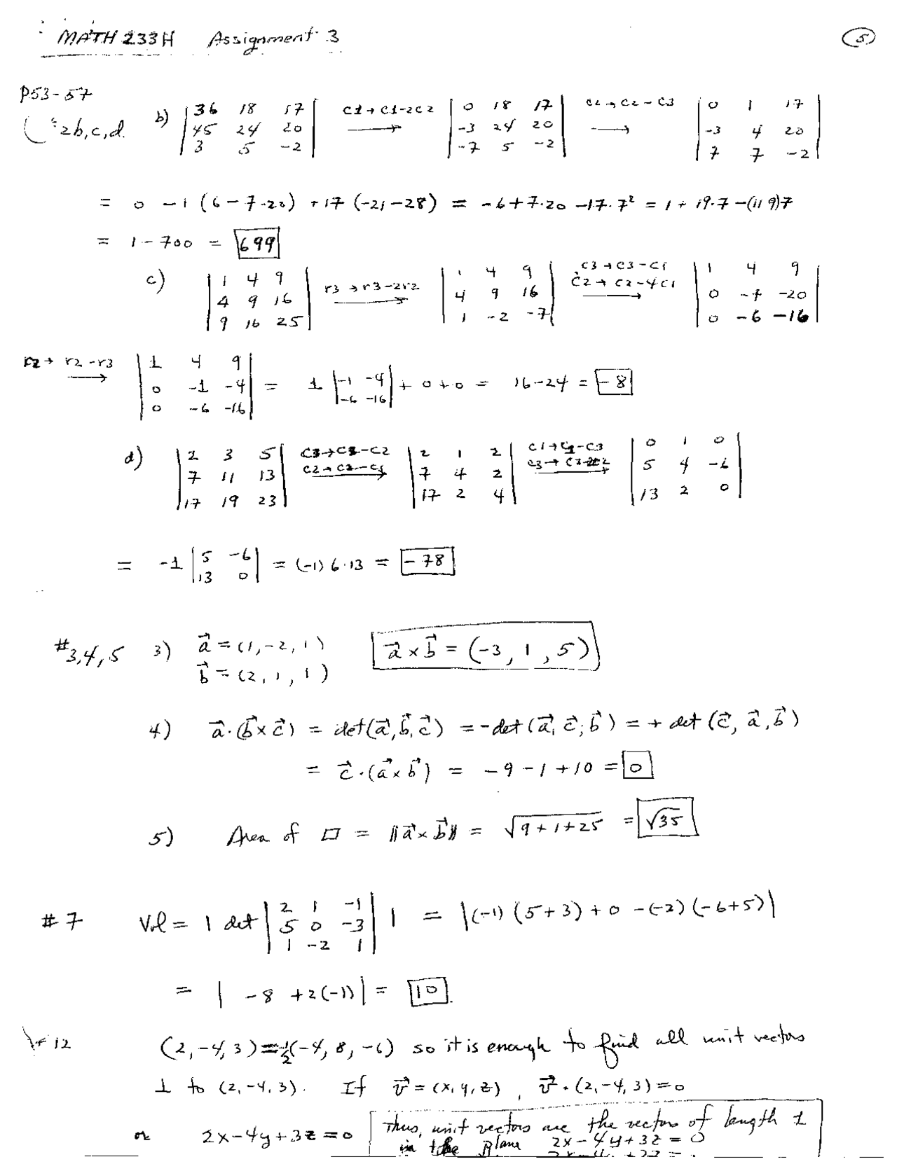 Assignment 3 with Answers - Calculus of Functions of Several Variables ...