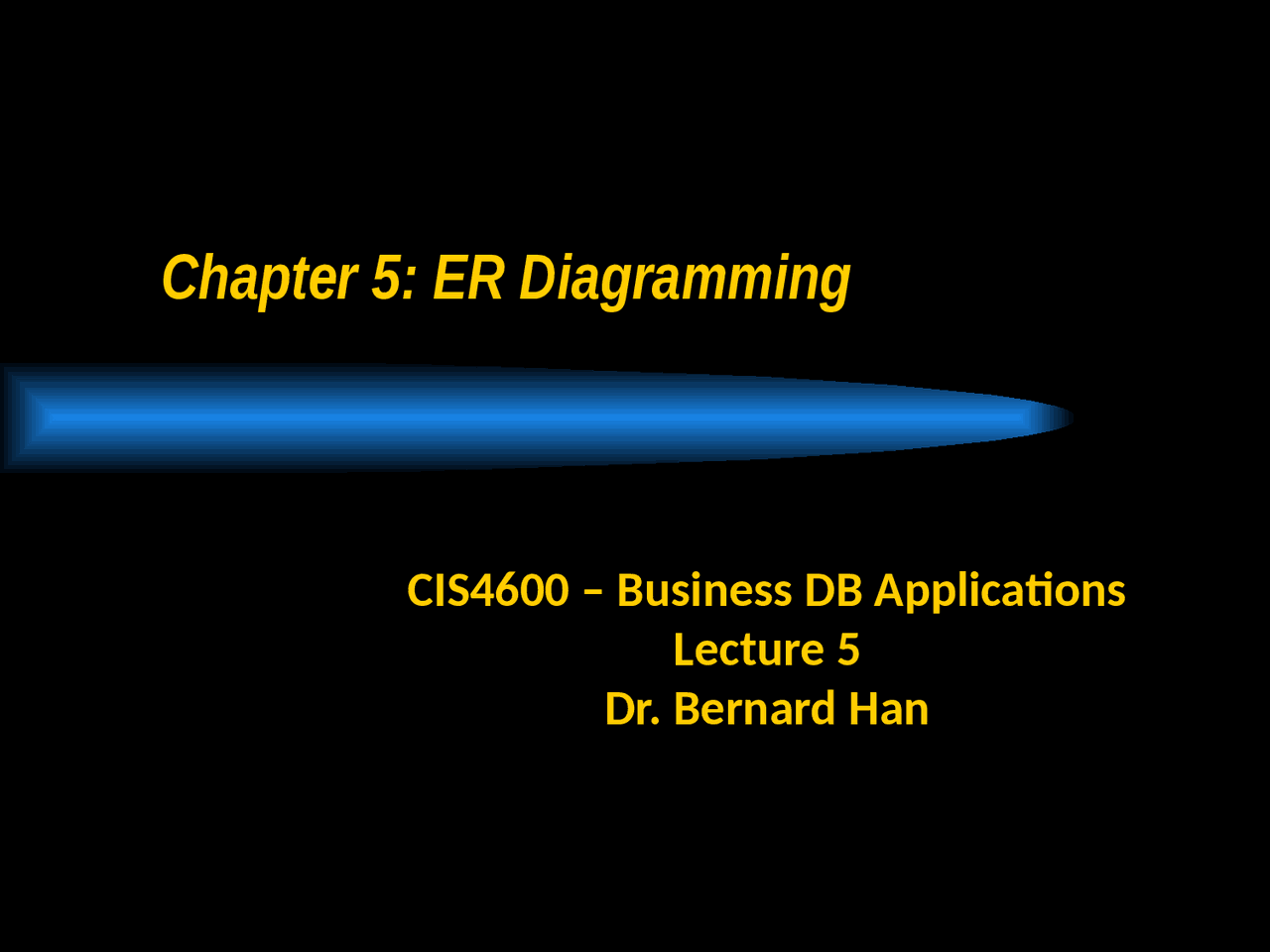 ER Diagramming in Business Database Application - Lecture Slides | CIS 4600 - Docsity