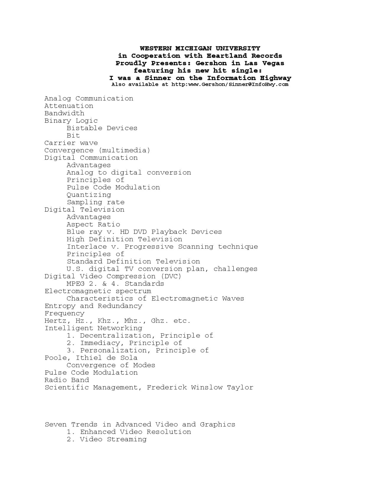 Study Guide - Communication Technology | COM 5540 - Docsity