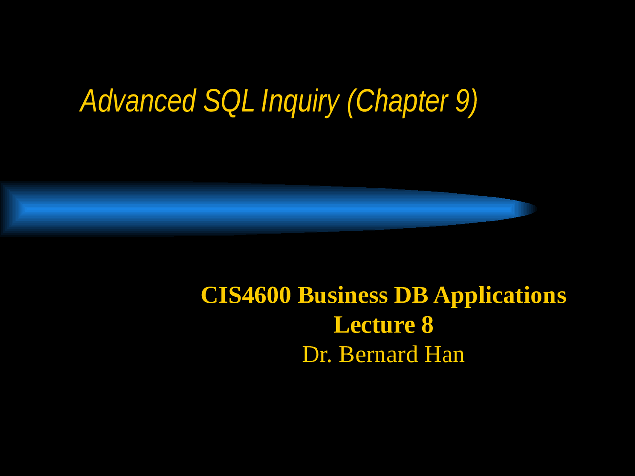 Business Database Application Lecture Slides Cis 4600 Docsity