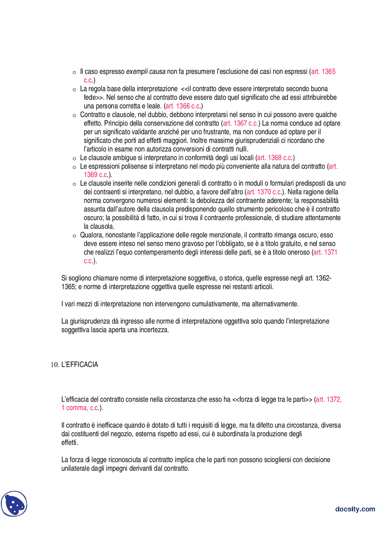 Appunti Di Diritto Civile Il Contratto Parte 2 Docsity