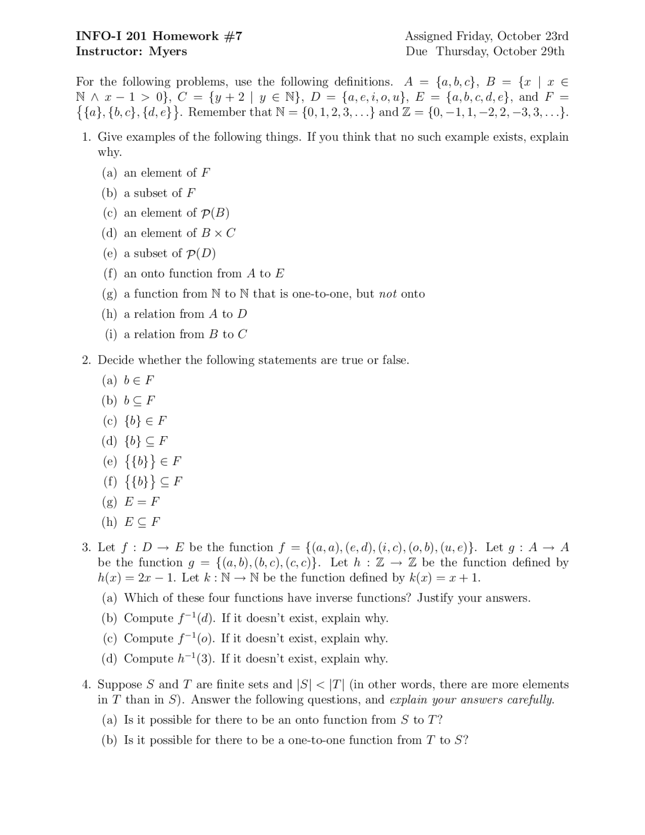 Questions On Mathematics Foundations Of Informatics Homework 7 Info