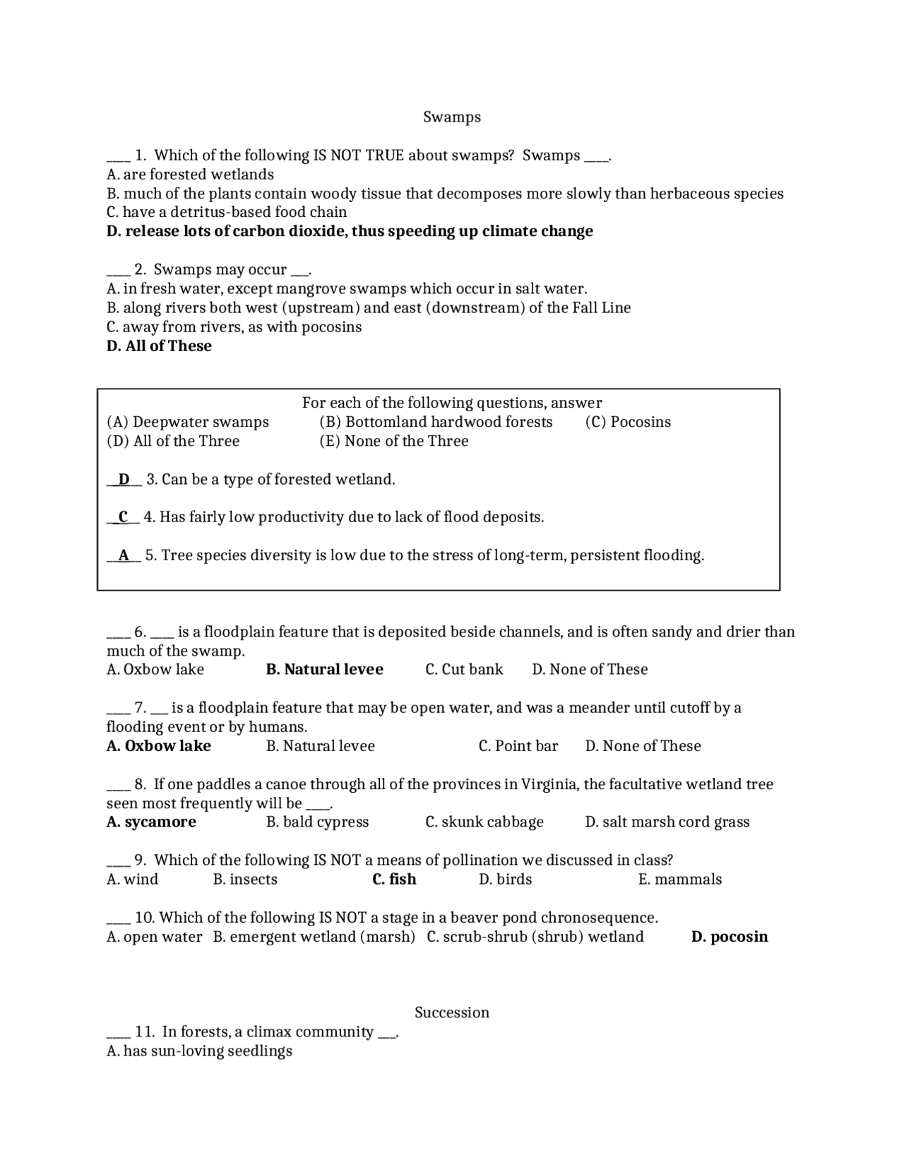 Solved Quiz Topics In Ecology And The Environment Biol 115 Docsity
