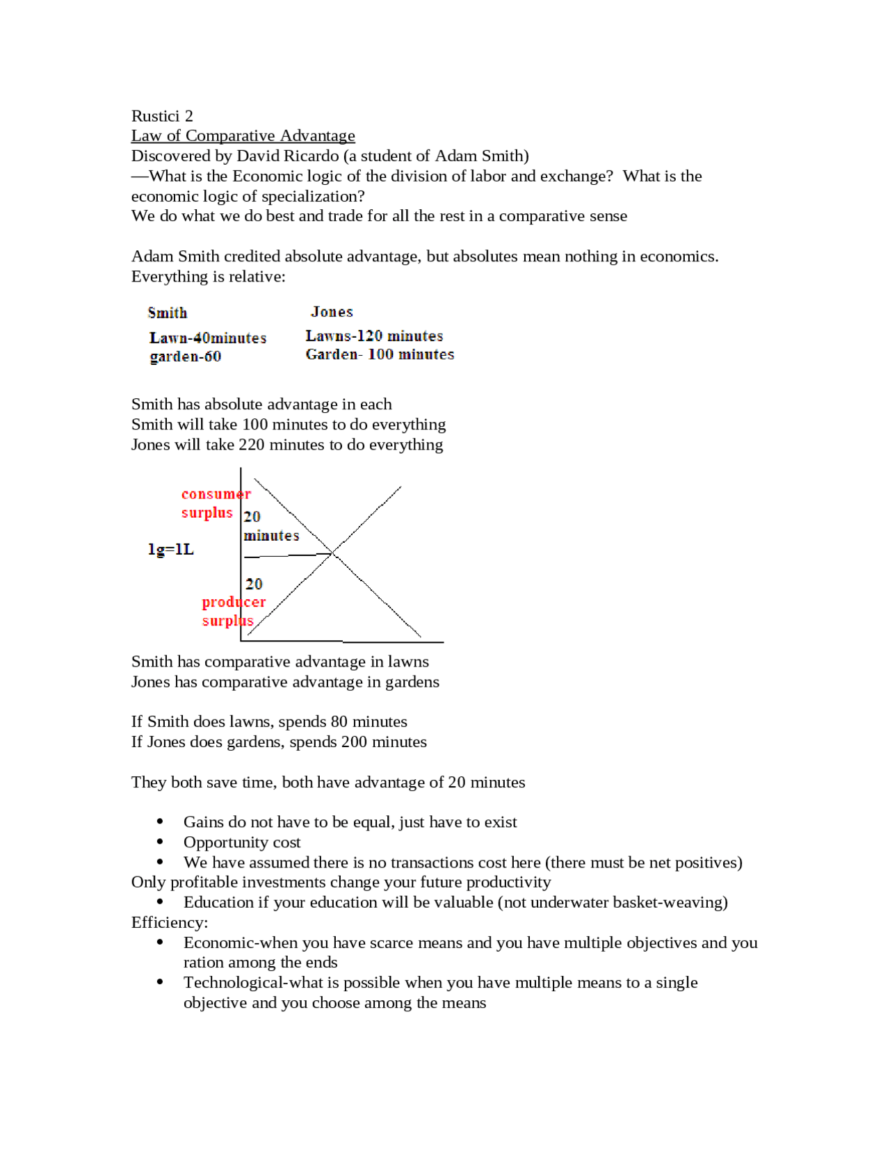 Law of Comparative Advantage - Lecture Notes | ECON 103 | Study notes ...