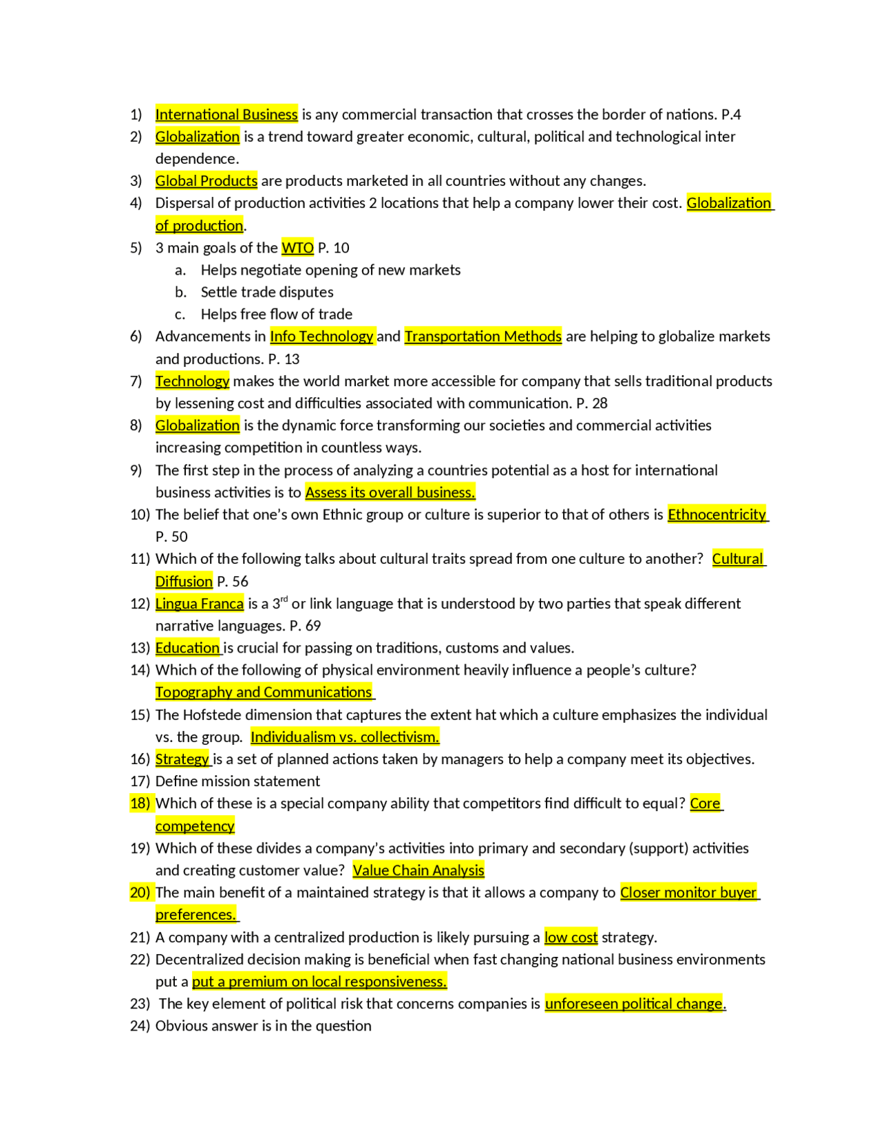 International Business, Globalization, Global Products – Review Sheet ...