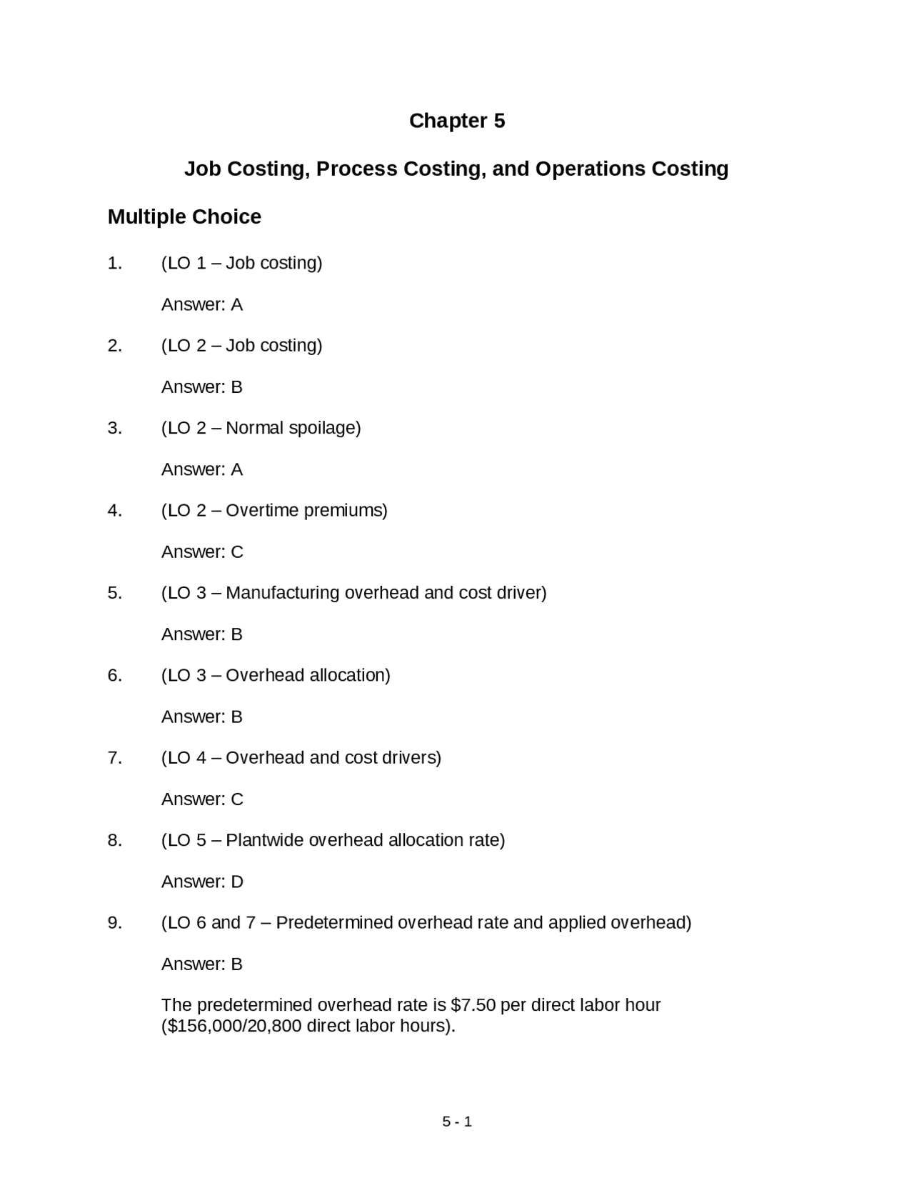 Job Process And Operations Costing Of Principles Of Accounting Acis