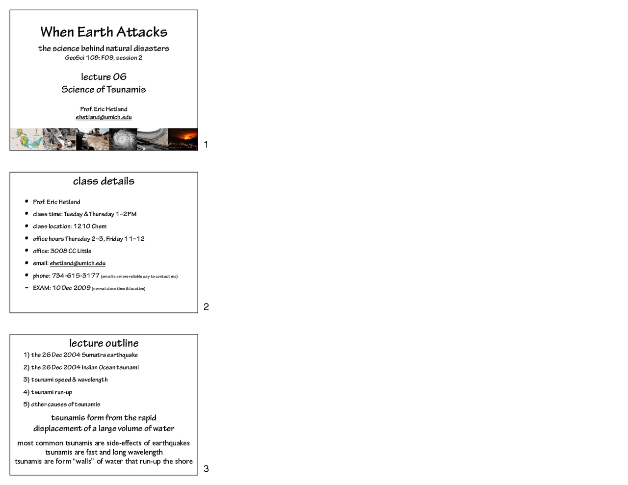 Science Of Tsunamis Lecture Slides When Earth Attacks Geosci 108