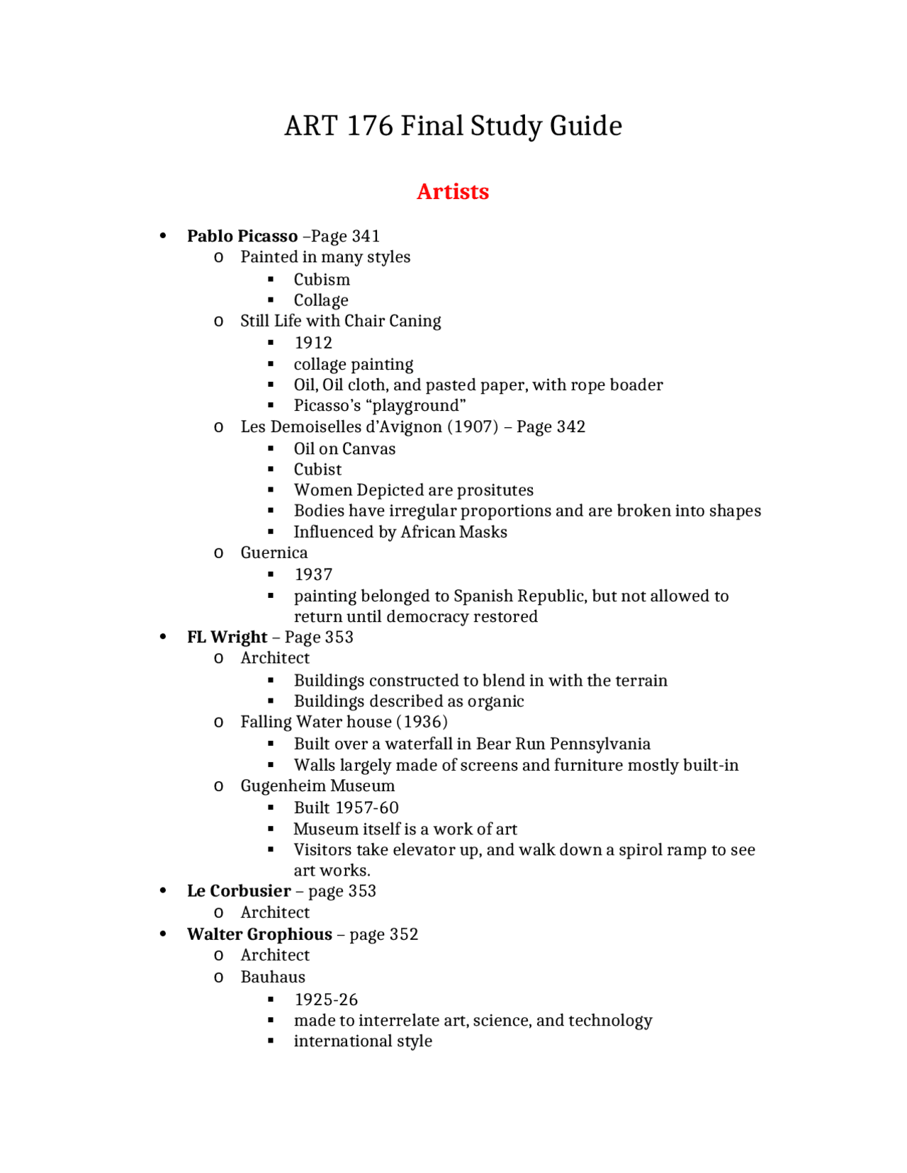 Arts and Society, Visual Arts - Final Study Guide | ART 176.00 | Study ...