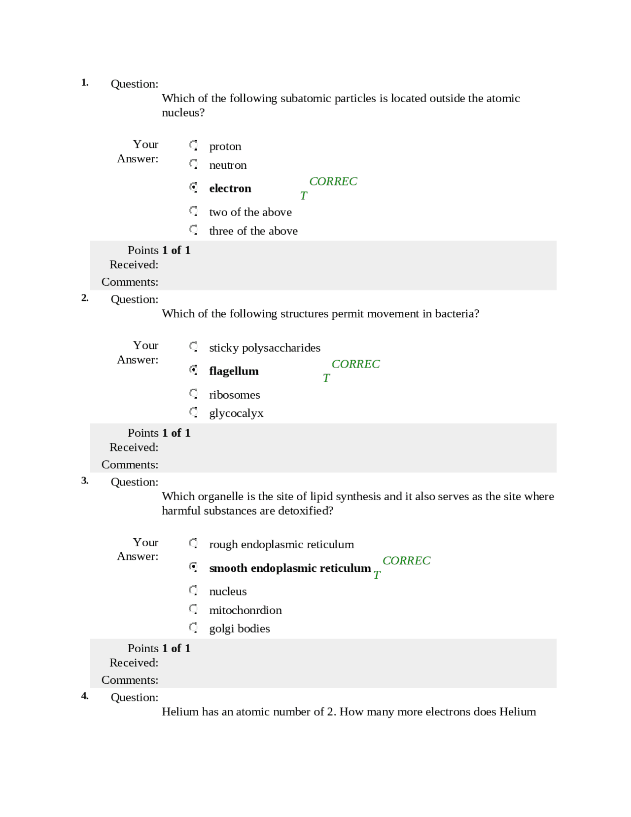 Questions With Answer Key Life Science I Bly 101 Docsity