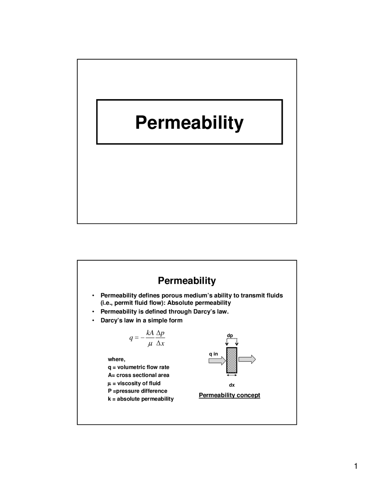Permeability - Reservoir Rock Propulsion - Lecture Slides | PETE 2031 ...