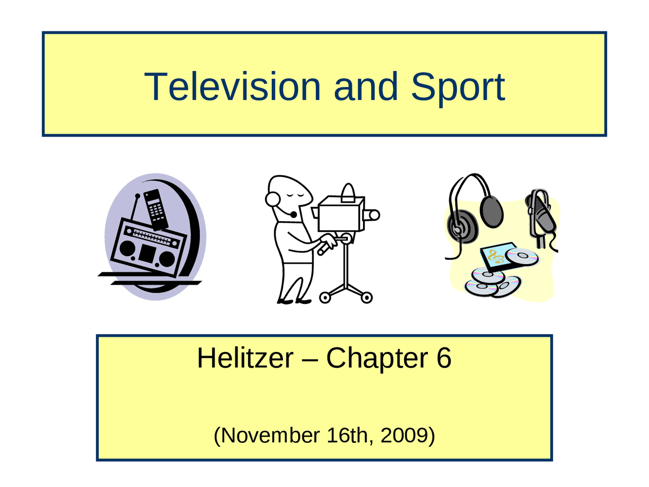 Television And Sport Lecture Slides Kss 4762 Docsity