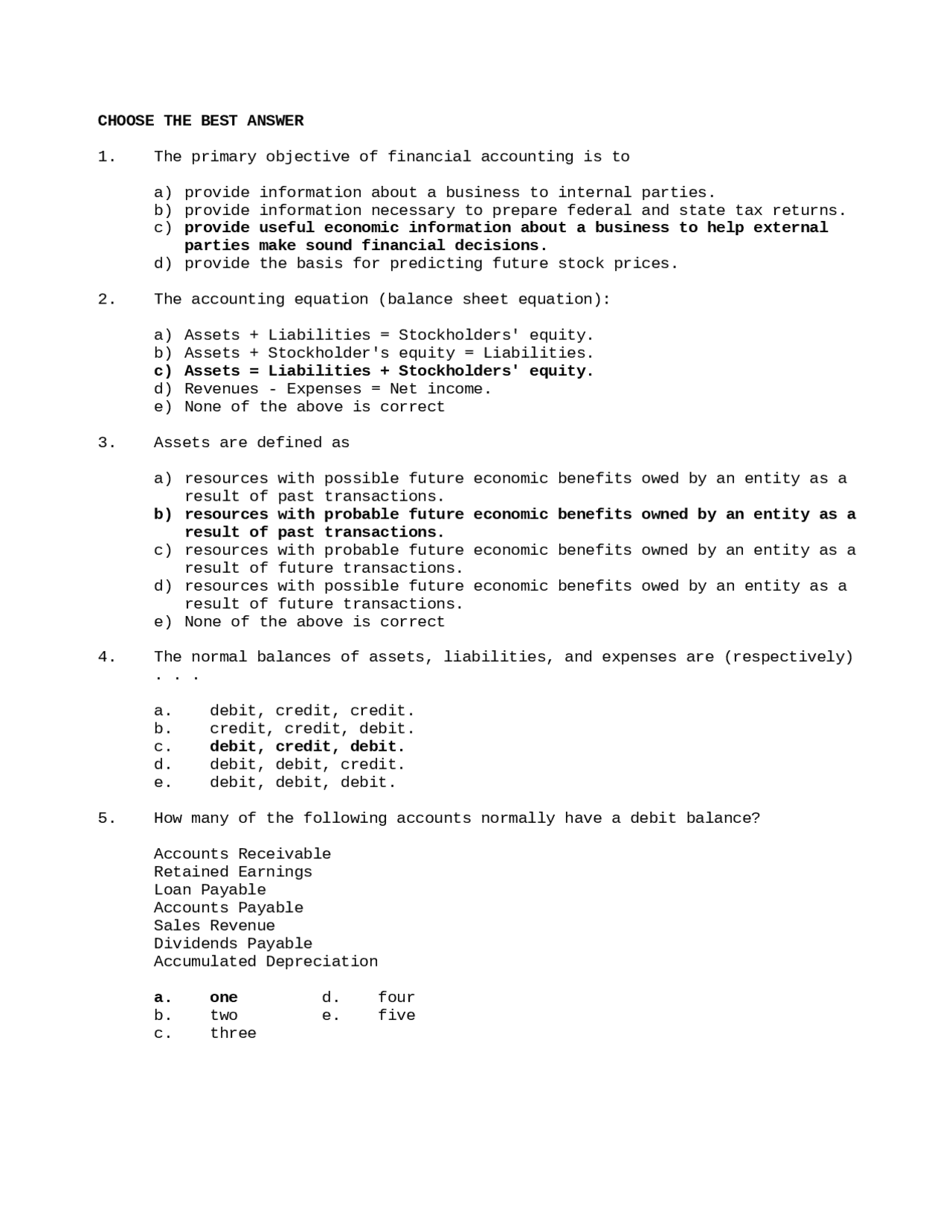 Solutions for Final Exam - Fundamental Financial Accounting | ACCT 2113 ...