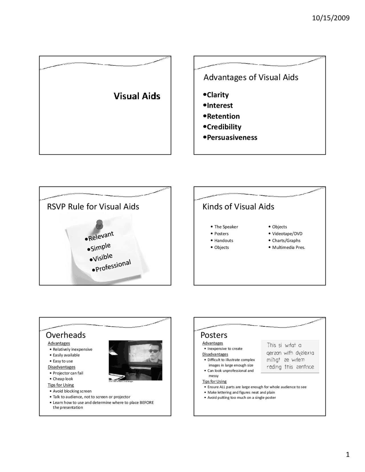 Lecture Slides on Advantages of Visual Aids - Business Communication ...