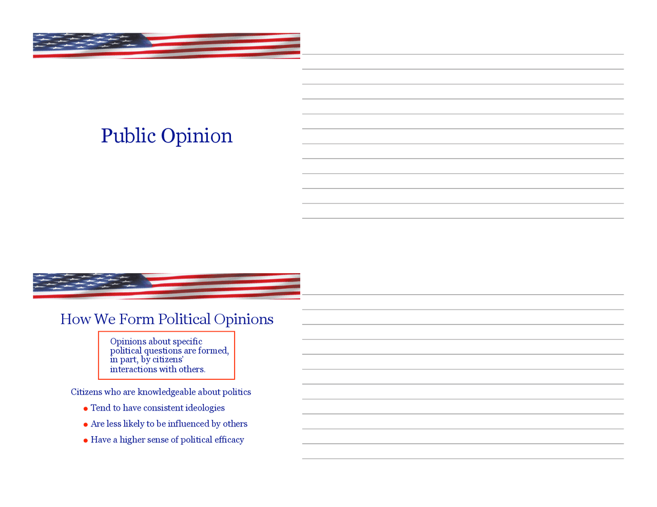 Public Opinion - American Government - Slides | POLS 1101 - Docsity