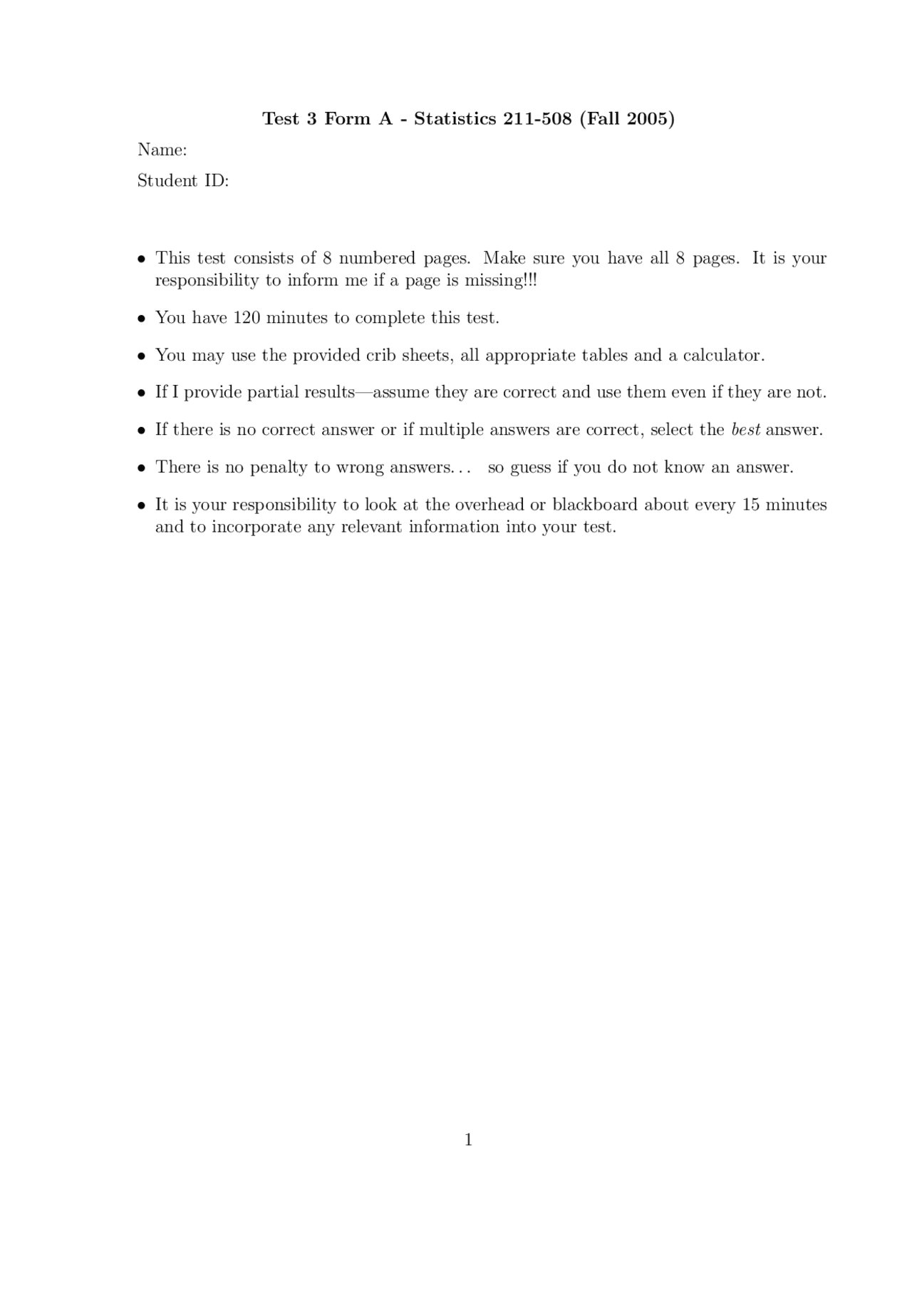 25 Multiples Choice Questions With Key Of Principles Of Statistics