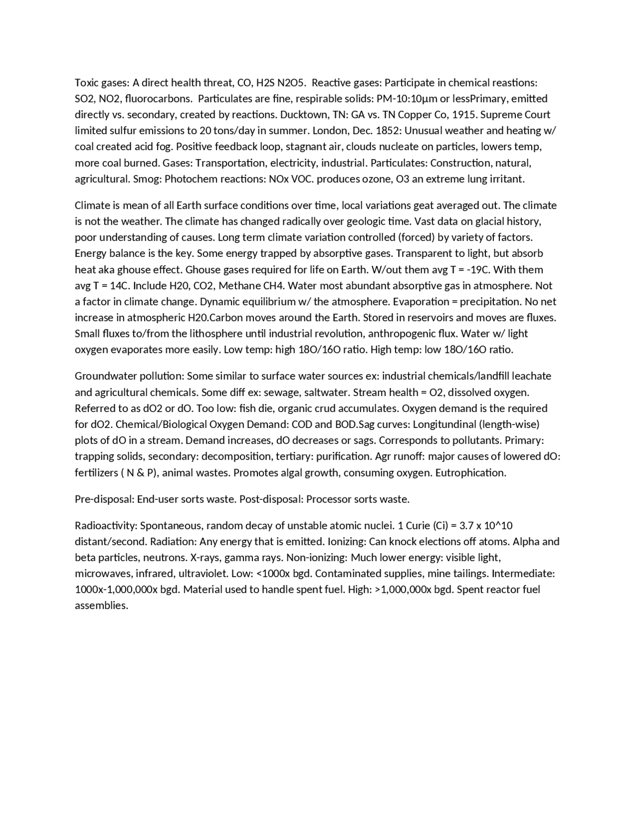 Radioactivity Groundwater Pollution Resources Geology Class Notes