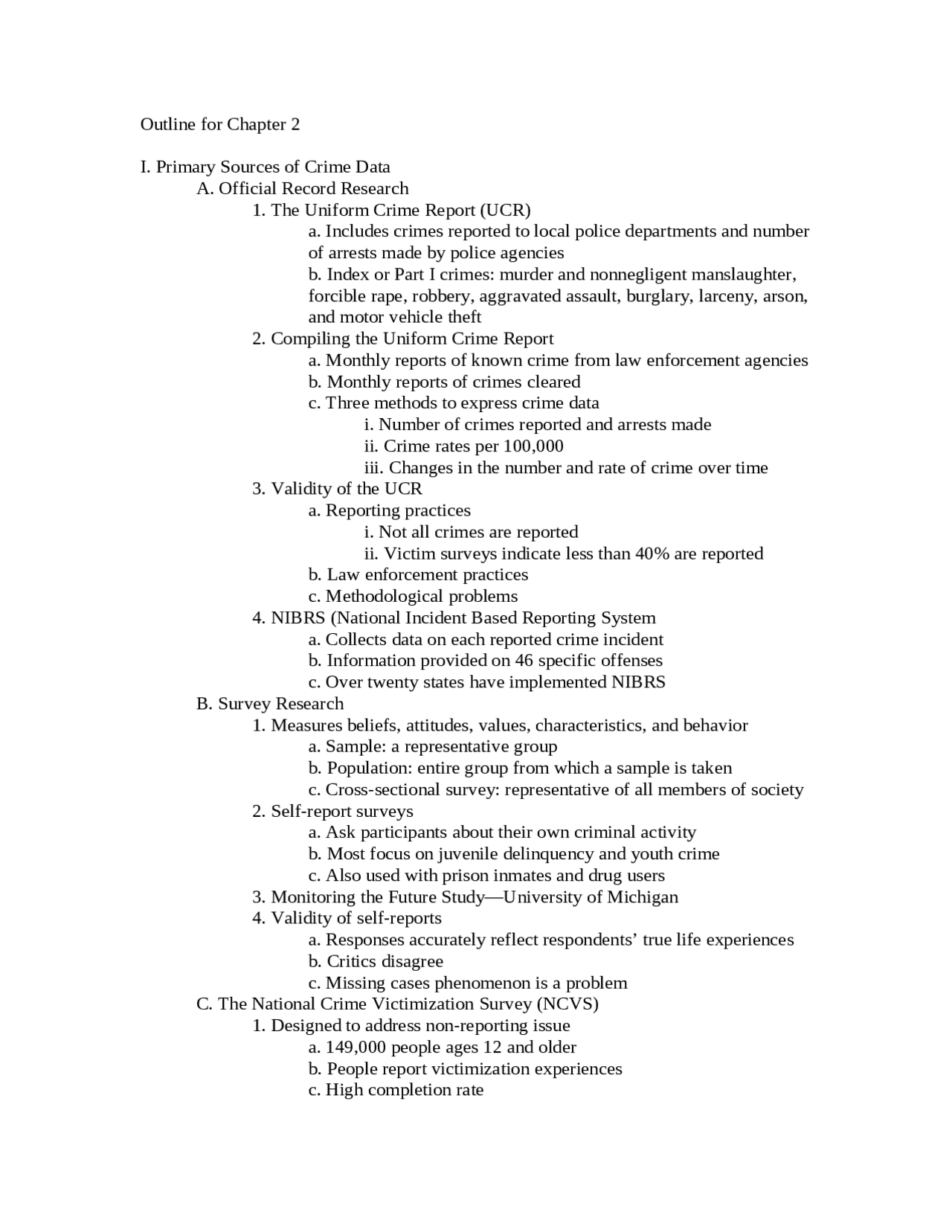 Study Guide for Exam 1 - Criminology | CJ 220 - Docsity