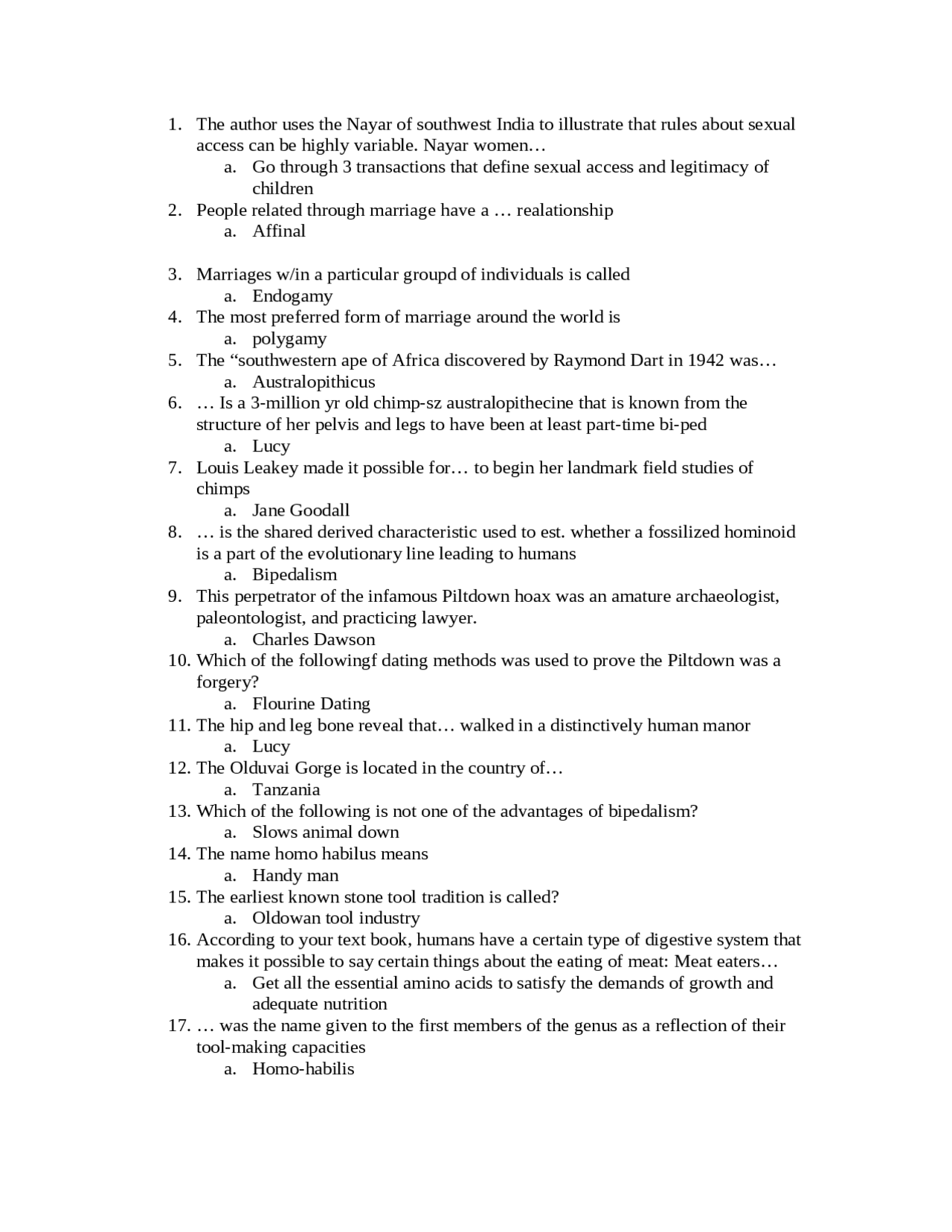 General Anthropology - Study Guide | Anth 101 | Study notes ...