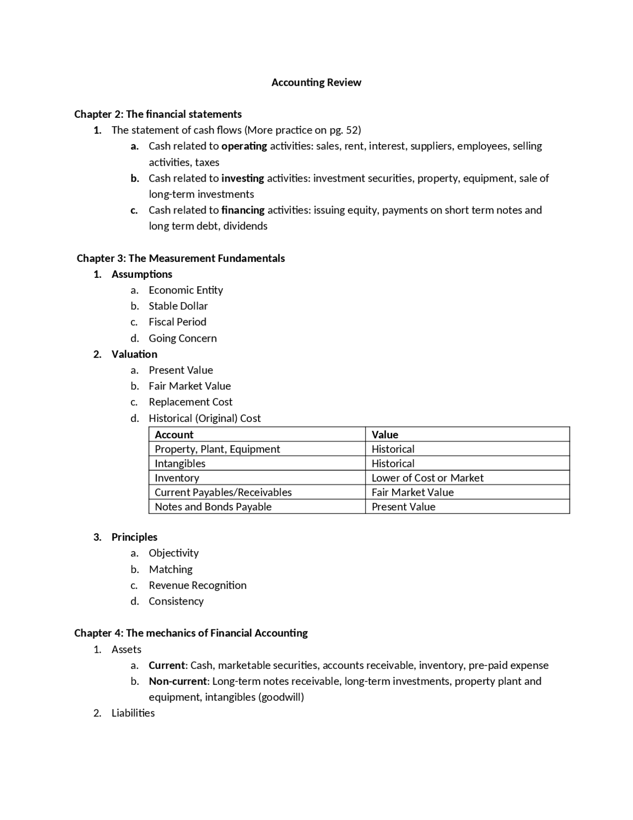 Accounting Review Sheet - Introduction to Financial Accounting | BUS ...