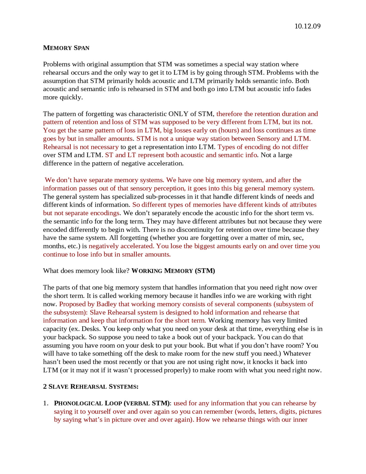 Memory Systems and Working Memory: Debunking the STM-LTM Distinction ...