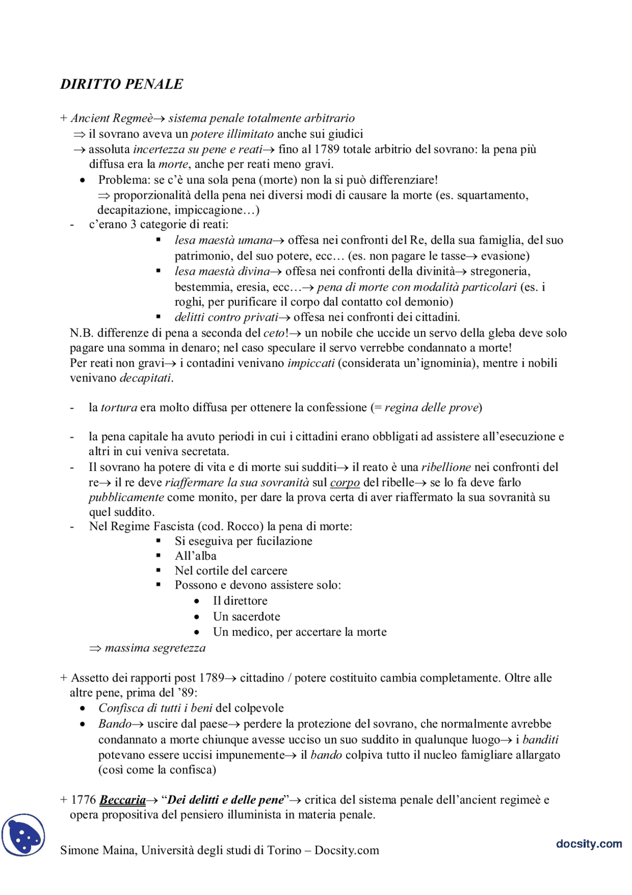 Riassunti Di Diritto Penale Parte 1 Docsity