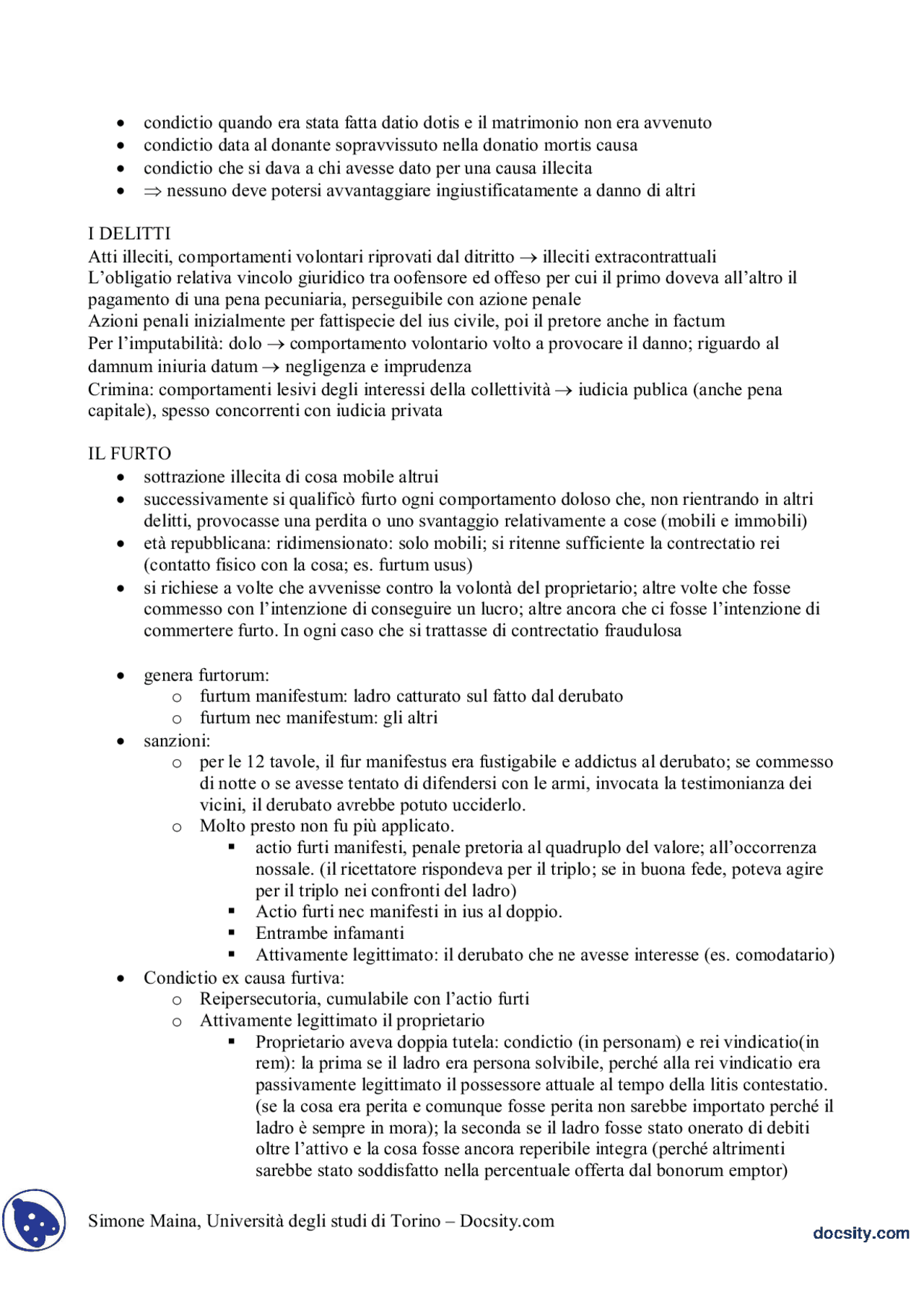 Riassunti Di Diritto Romano Parte 3 Docsity