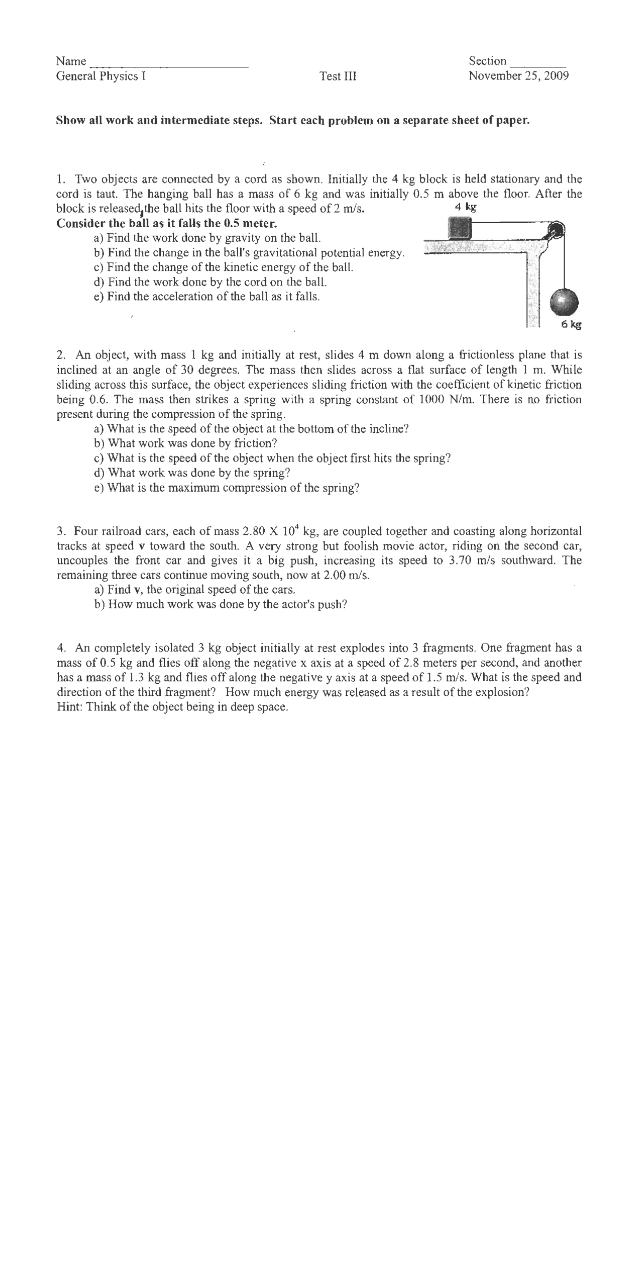 Solved Questions For Exam 3 Physics 1 Introduction Exams