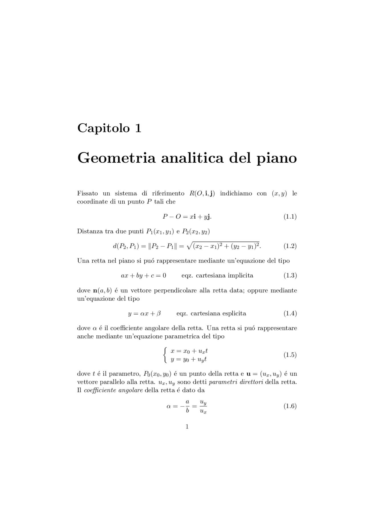 Appunti Di Geometria Geometria Analitica Del Piano Docsity