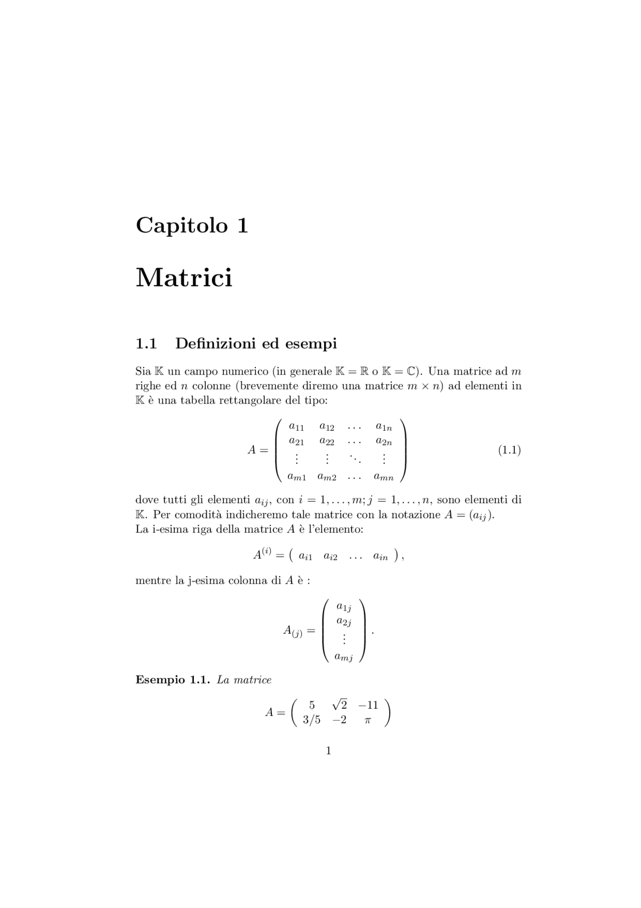 Appunti di Geometria - Matrici - Docsity