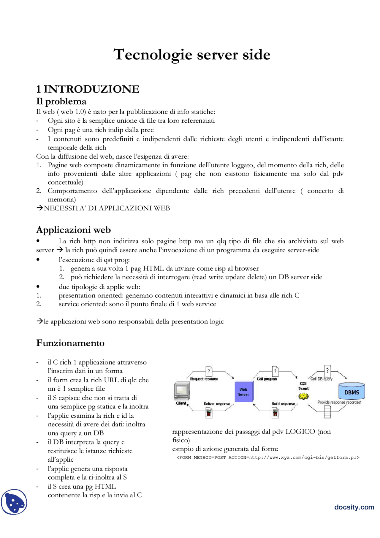Tecnologie Server Side Per Il Web Docsity