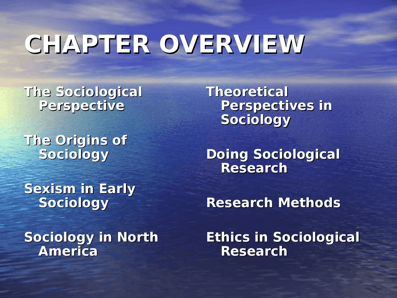 Chapter Overview Of Introduction To Sociology Soc 101 Docsity