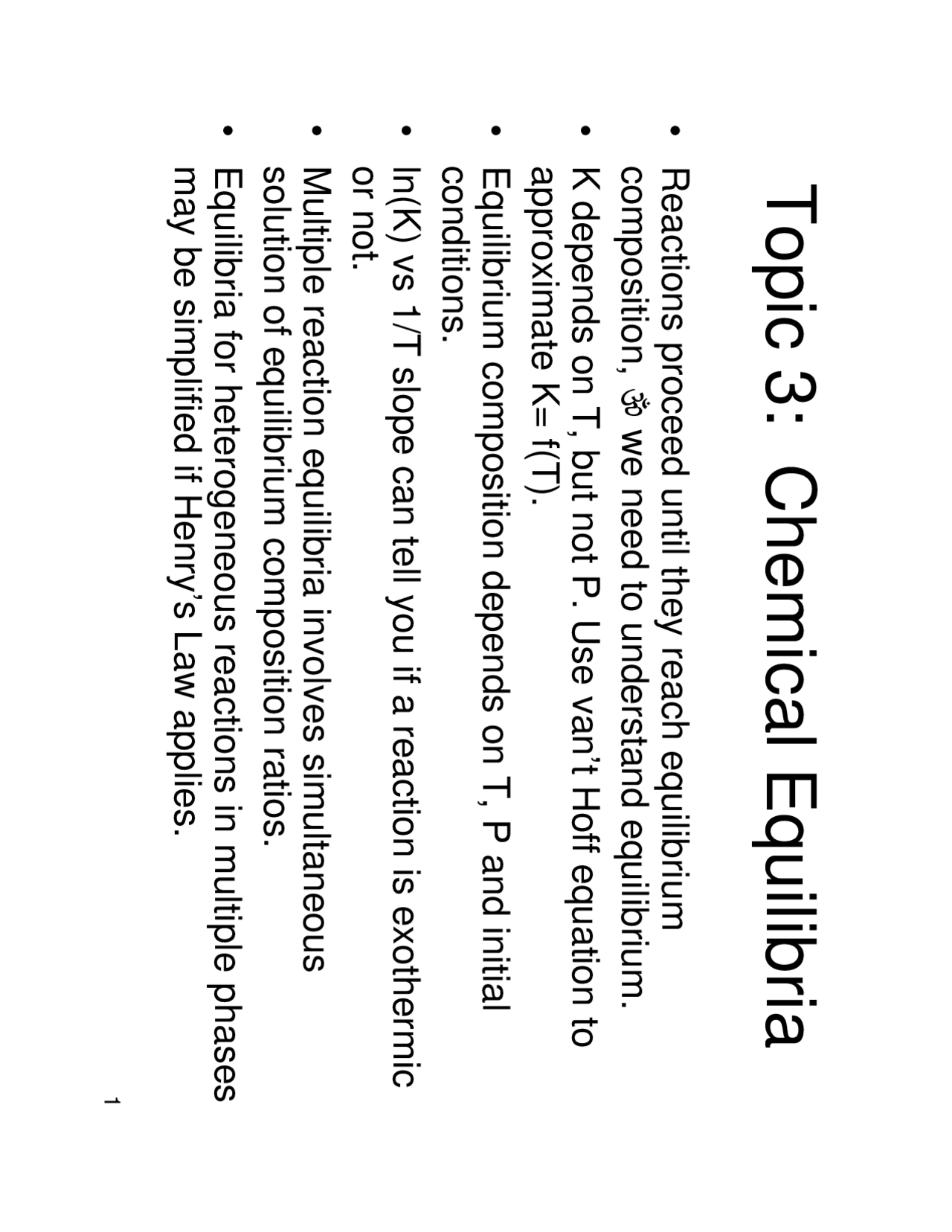 Chemical Equilibria Lecture Slides Che 4210 Docsity