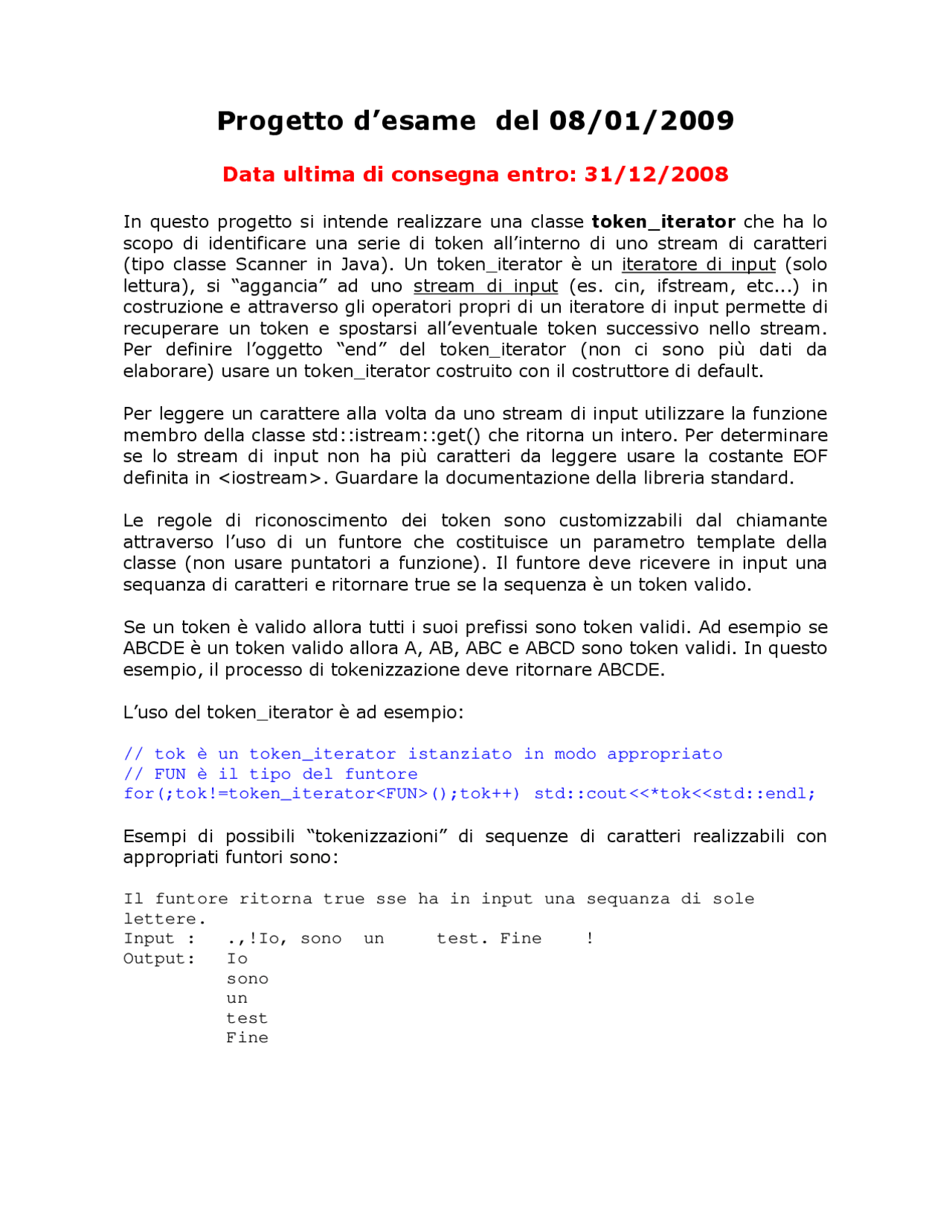 Programmazione Ad Oggetti C Progetto Desame Docsity