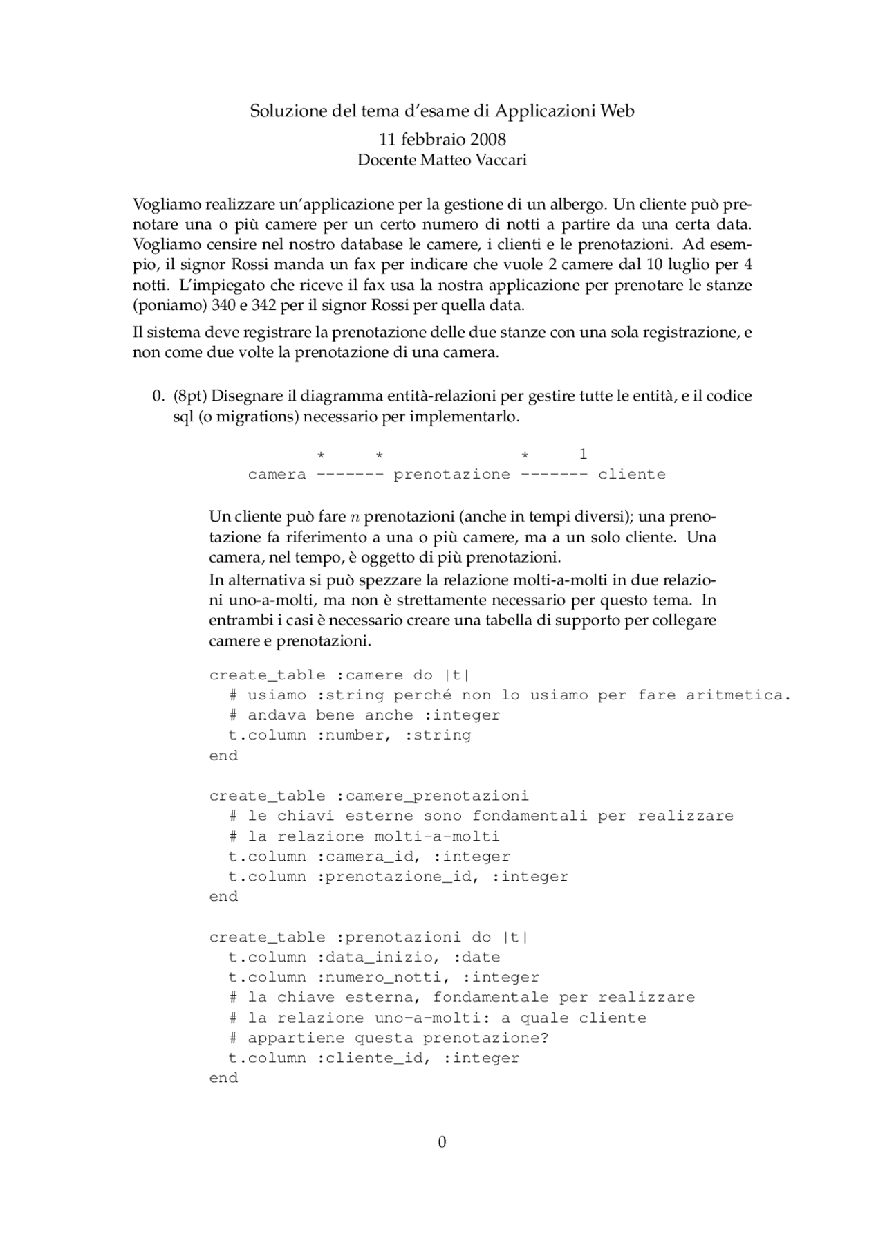 Applicazioni Web Tema Desame Risolto 11 02 2008 Docsity