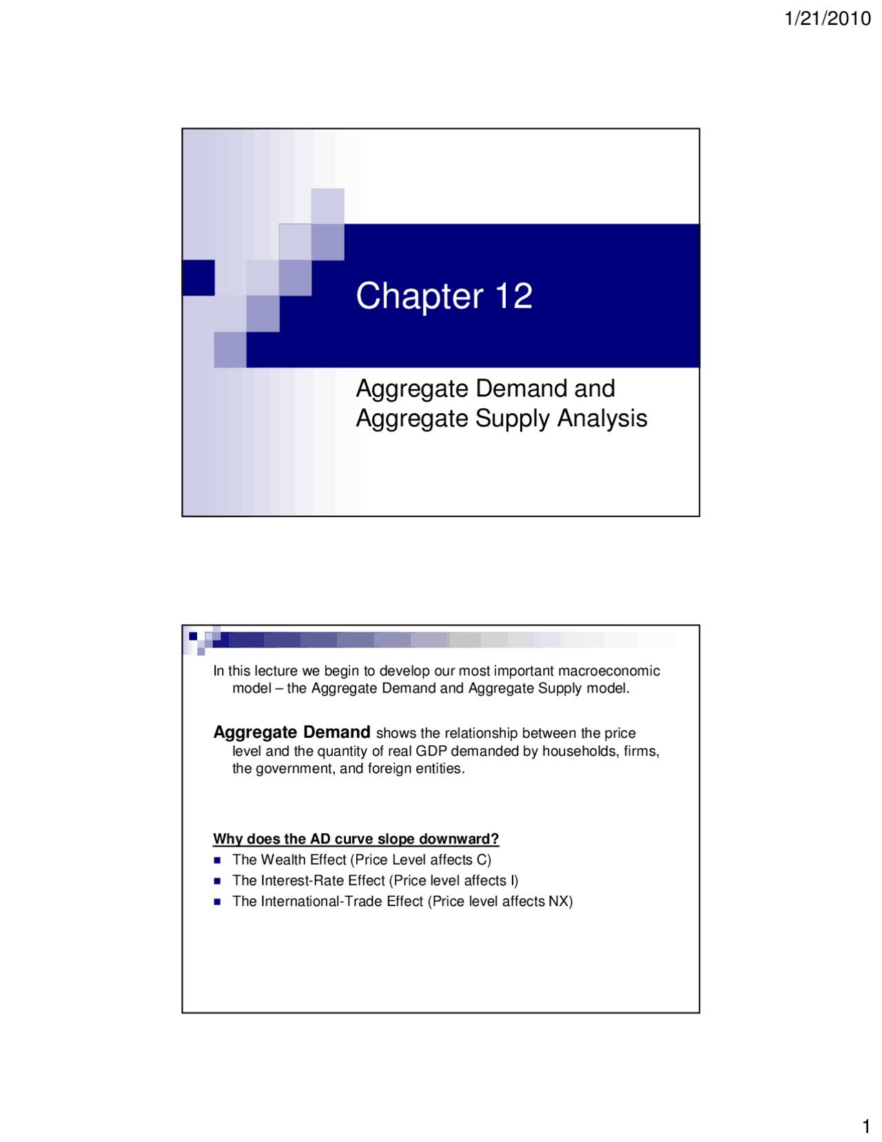 Aggregate Demand and Supply Analysis | ECON 203 | Study notes Economics ...