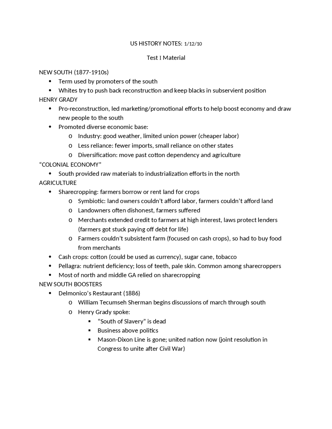 United States Since 1877 History Majors Notes Hist 2112 Docsity