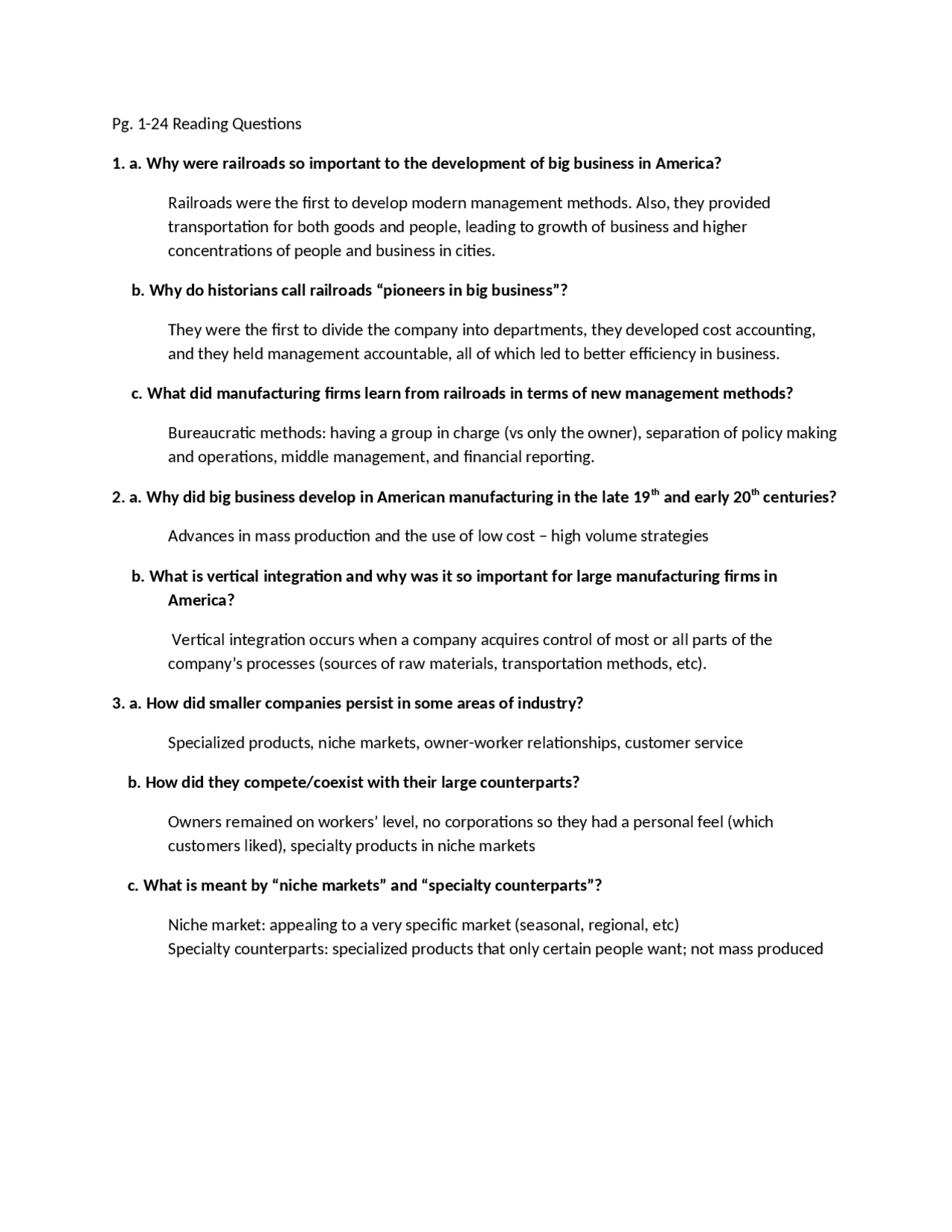 United States Since 1877 History Major - Reading Questions | HIST 2112 ...