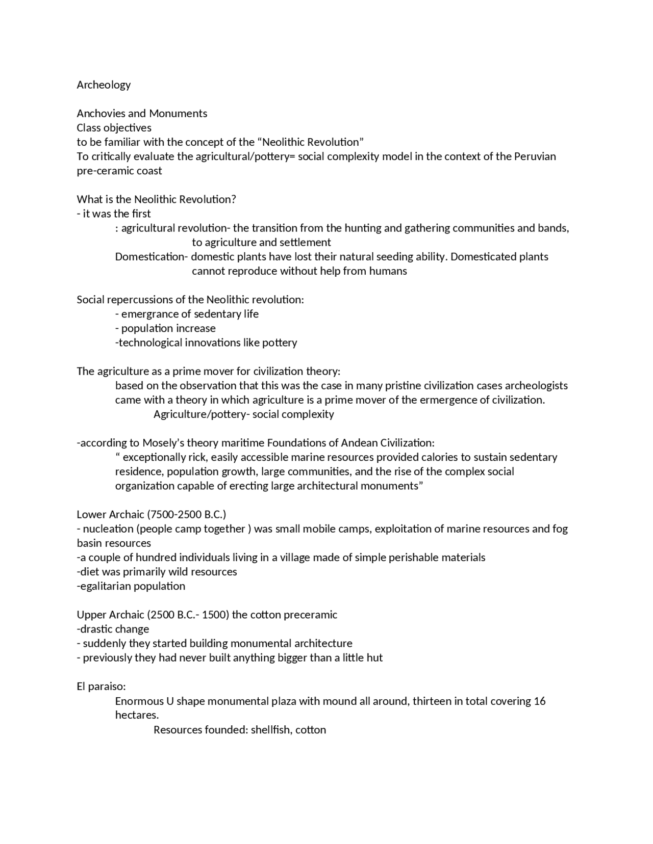 Neolithic Revolution - Lecture Notes | ANTH 1528 - Docsity