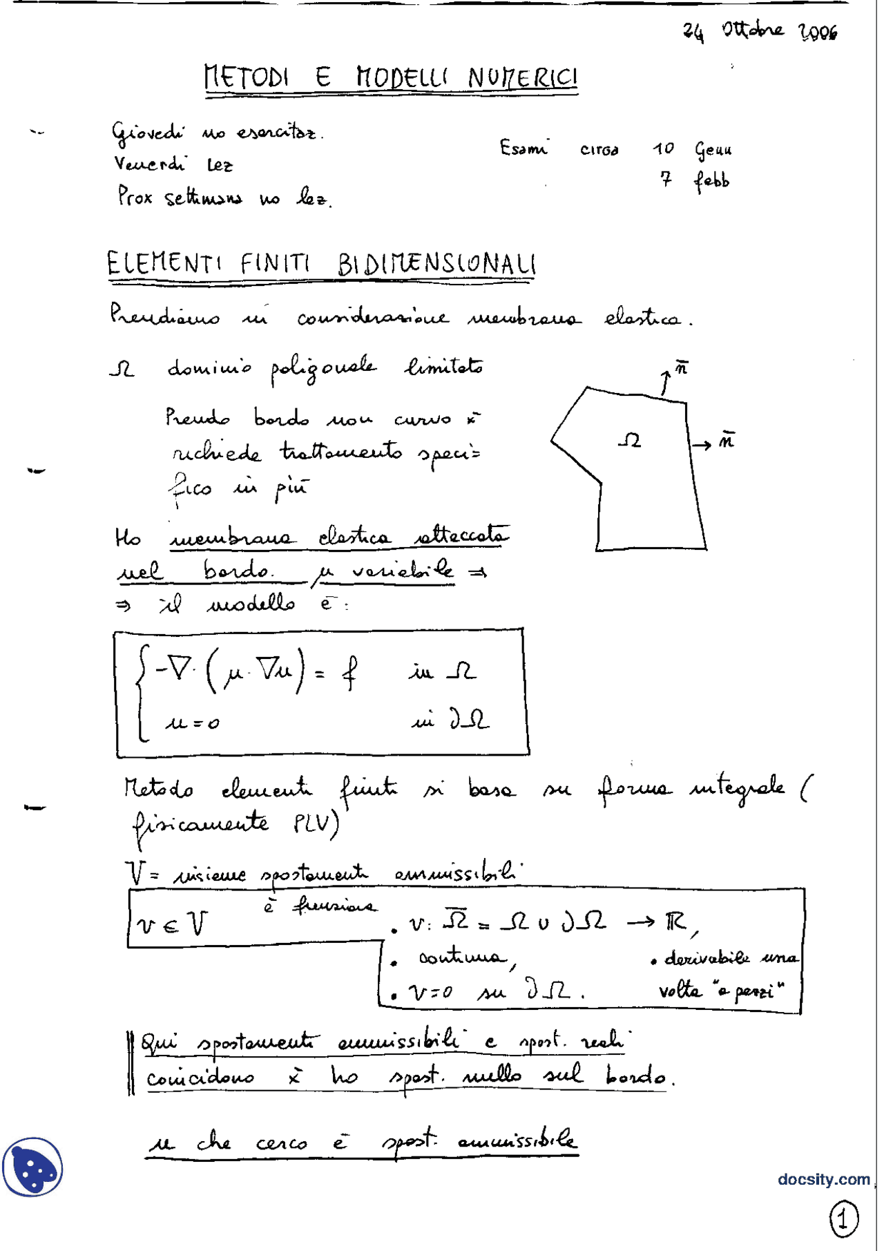 Modelli E Metodi Numerici Appunti Parte 3 Docsity