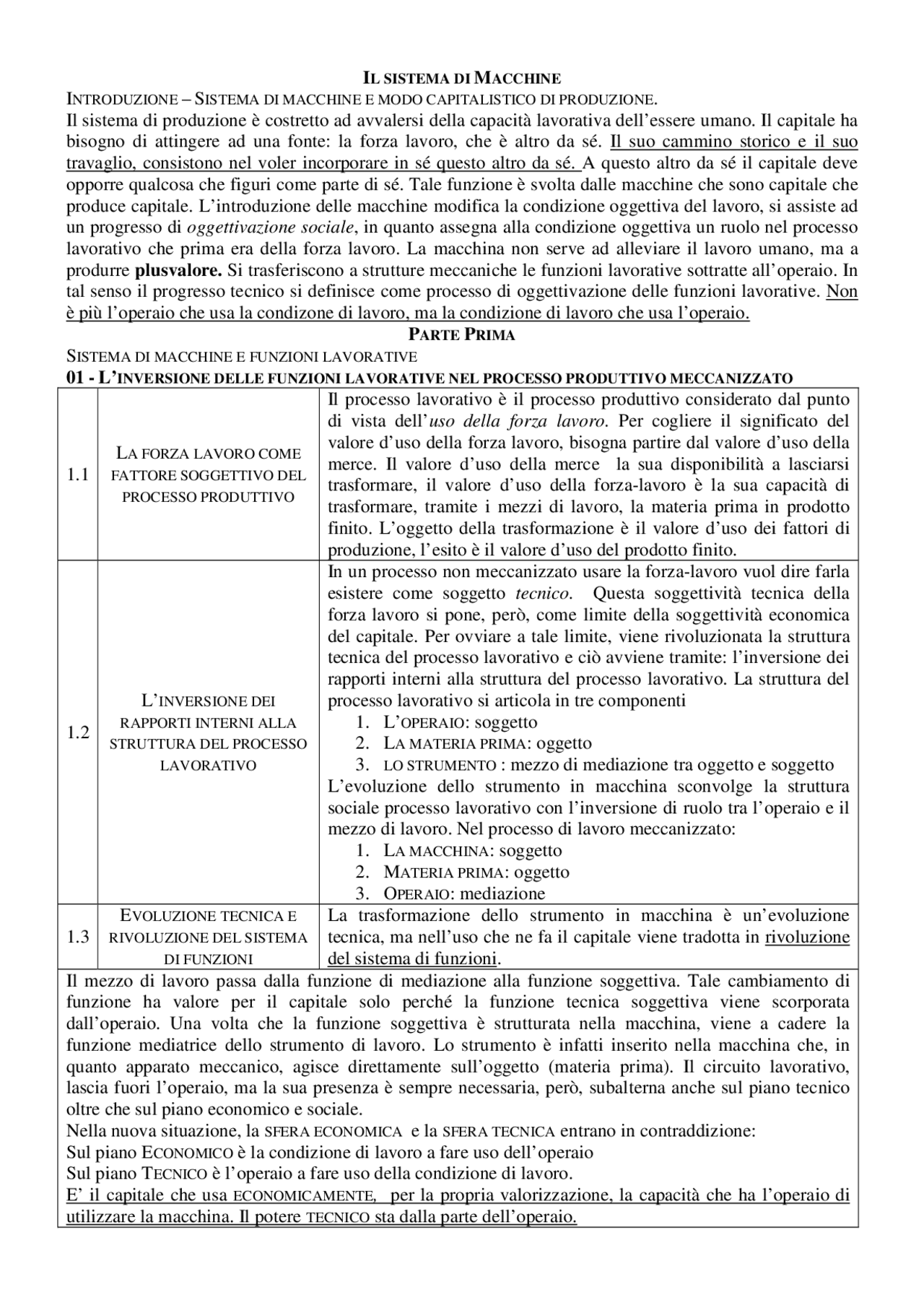 Il Sistema Di Macchine Riassunto Docsity