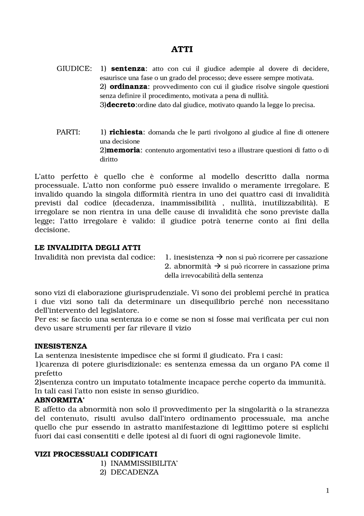 Atti Del Giudizio Docsity