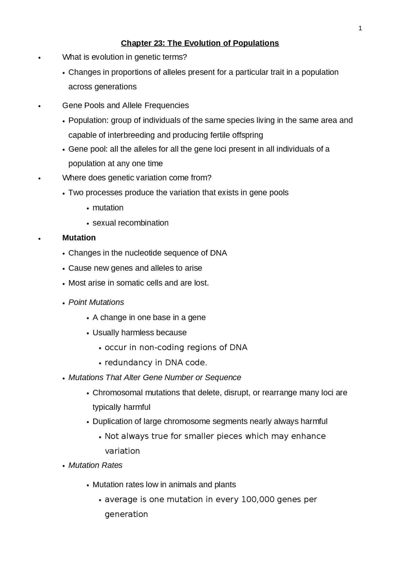 The Origins of Species in Principles of Biology II | BIOL 2108 - Docsity
