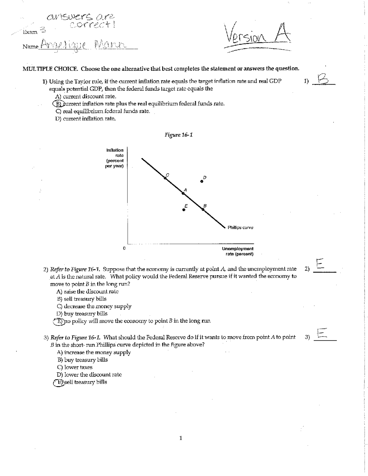 Test 3 Questions With Answers Key Principles Of Macroeconomics Econ
