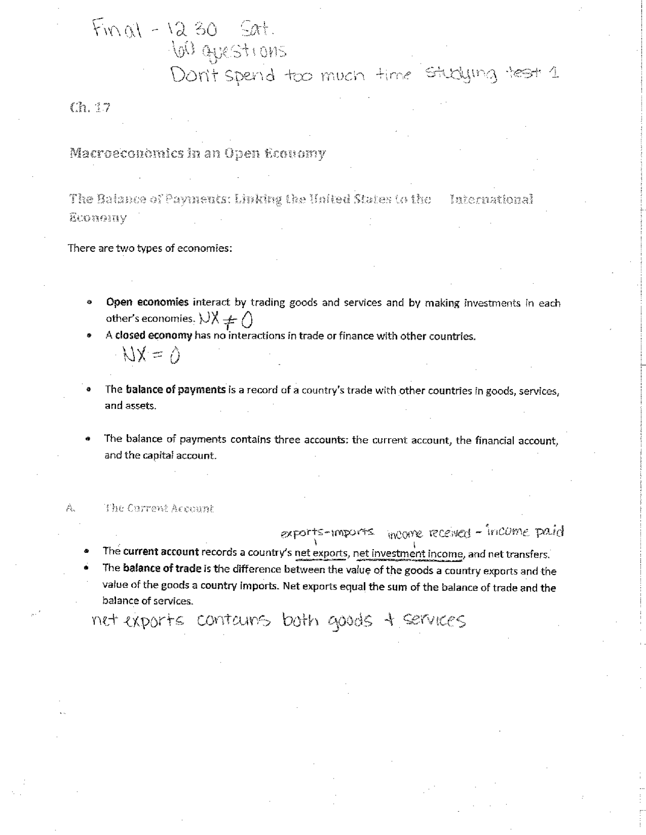 Lecture Notes On Macroeconomics In An Open Economy Econ 2010 Docsity