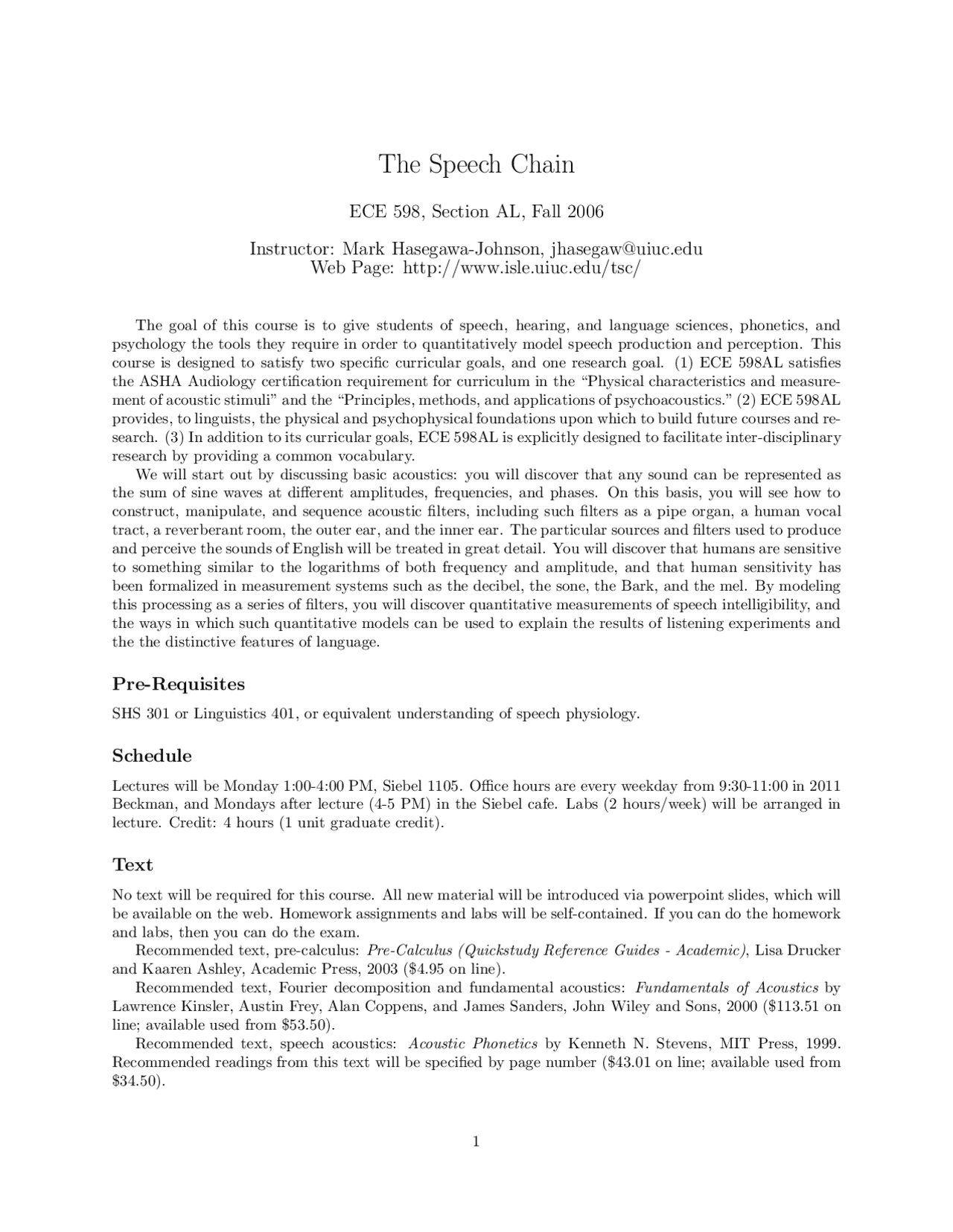 Notes On The Speech Chain Electrical Machine Design Ece 598 Docsity
