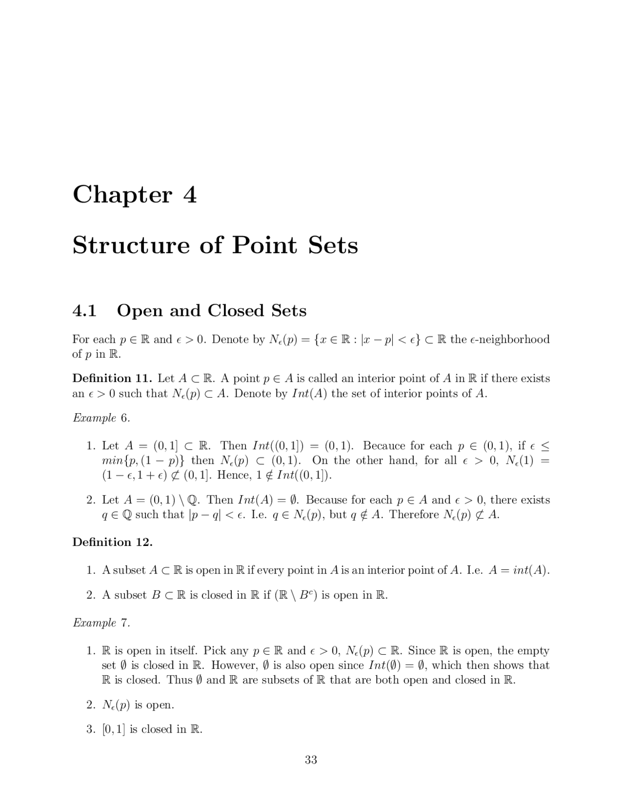 Structure of Point Sets - Lecture Notes | MATH 300 - Docsity