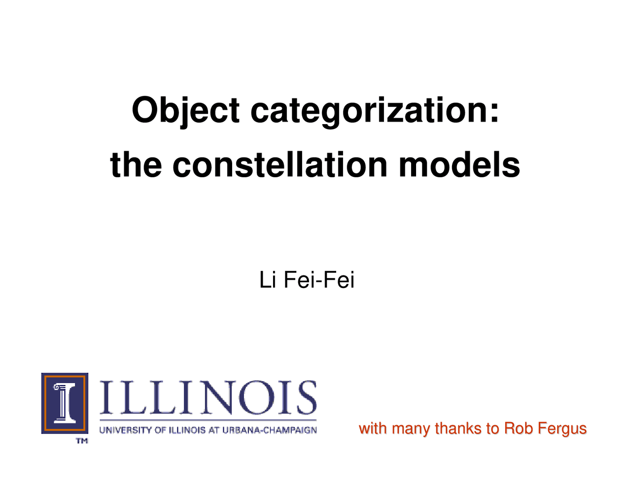 Object Categorization The Constellation Models Ece 598 Docsity
