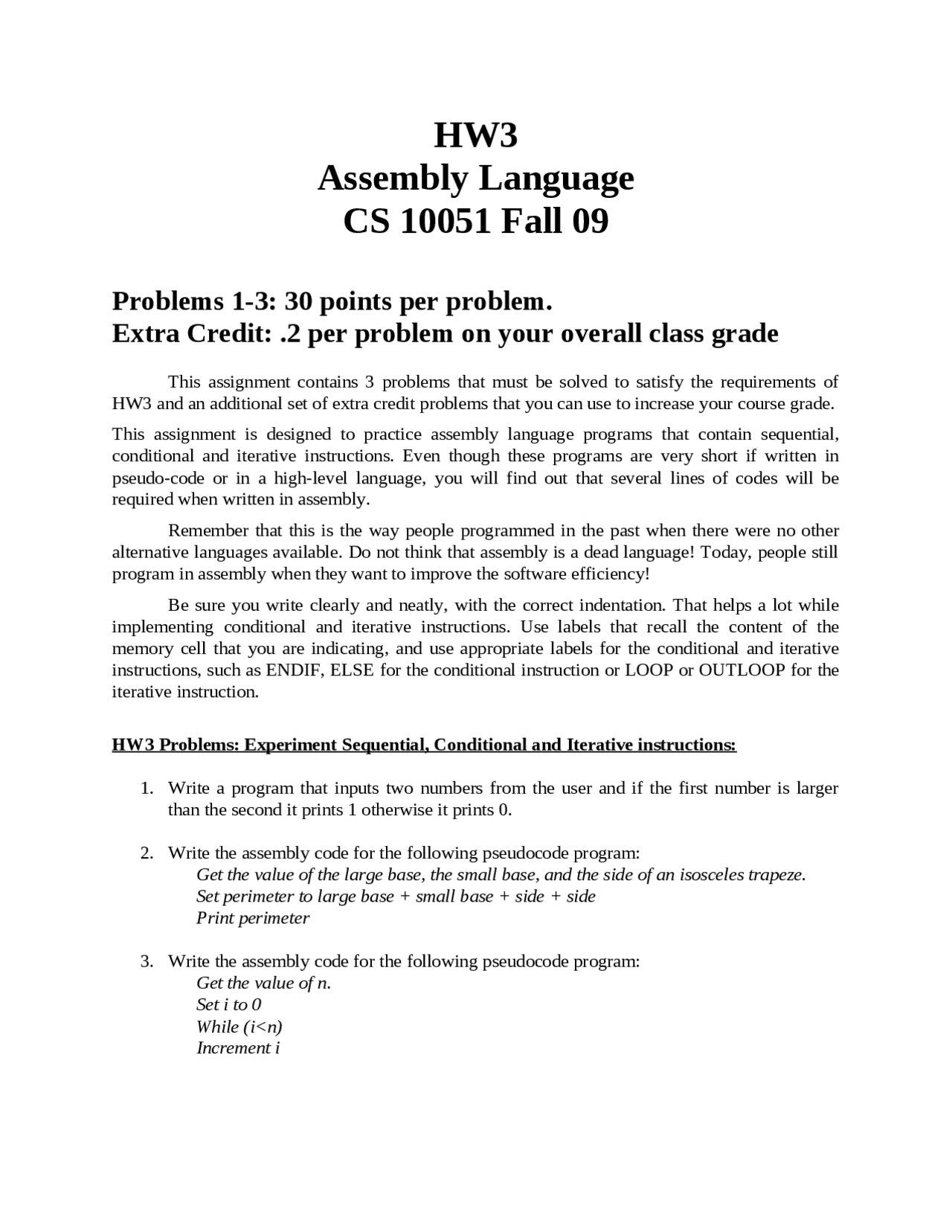 9 Problems For Assignment 3 Introduction To Computer Science Cs
